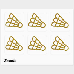 Gold Badminton Sticker | Zazzle