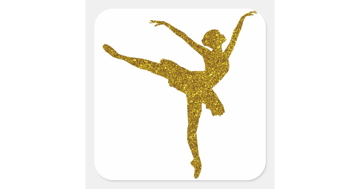 Gold Ballerina Sticker | Zazzle