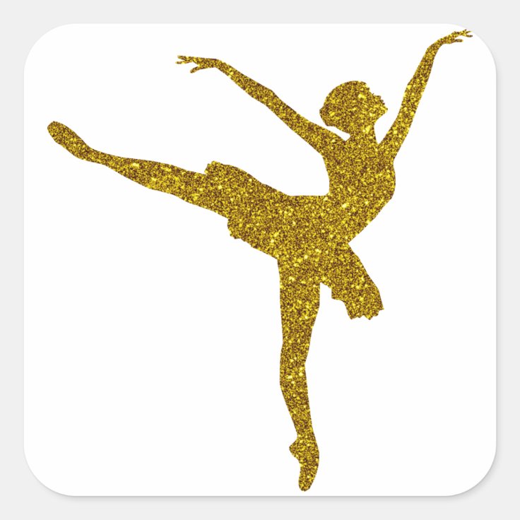 Gold Ballerina Sticker | Zazzle