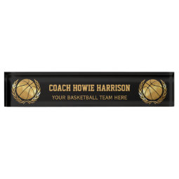 Gold Basketball Coach Name Plate | Zazzle
