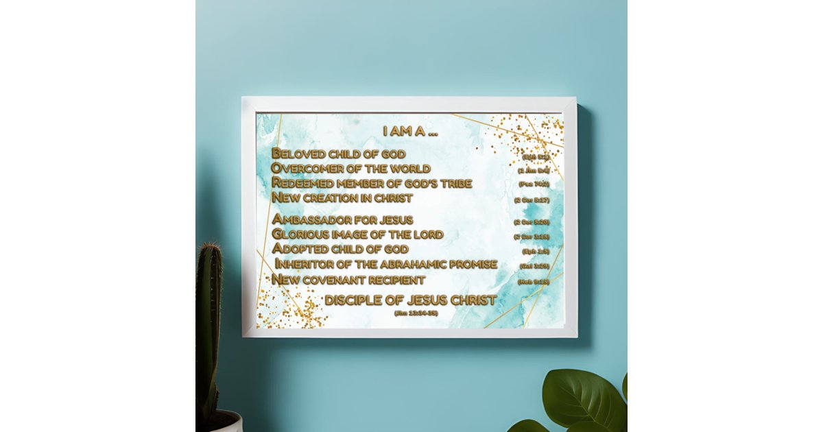 Gold Biblical Affirmations Acrostic w_Scripture 1 Photo Print | Zazzle