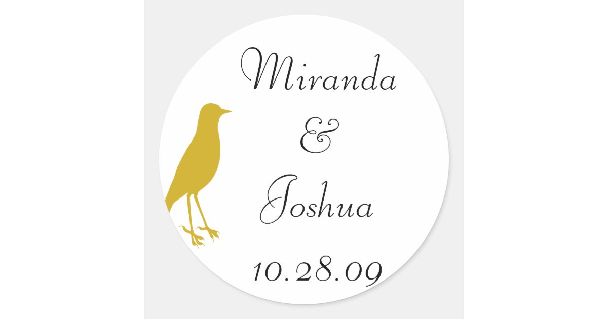 gold bird classic round sticker | Zazzle