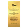 Gold birthday program dinner menu card | Zazzle