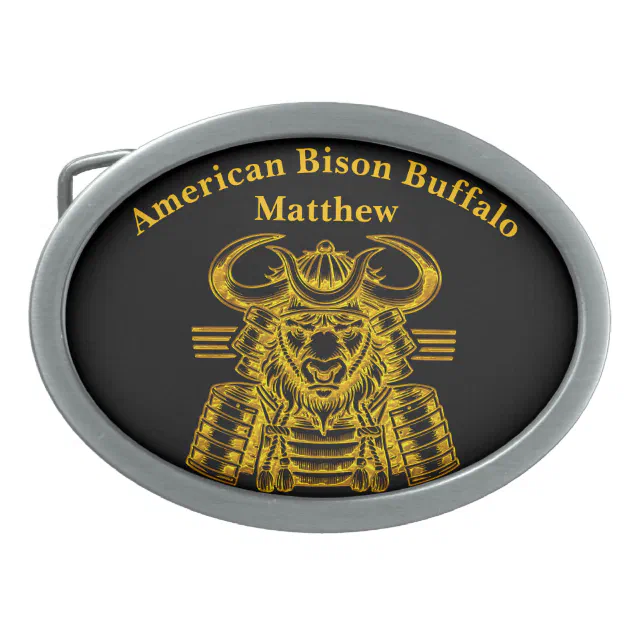 Gold Bison Warrior Design in Samurai Armor Belt Buckle | Zazzle