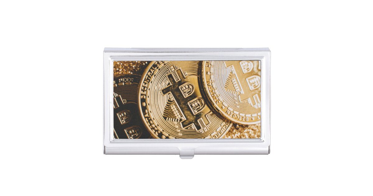 Gold Bitcoin Business Card Case | Zazzle