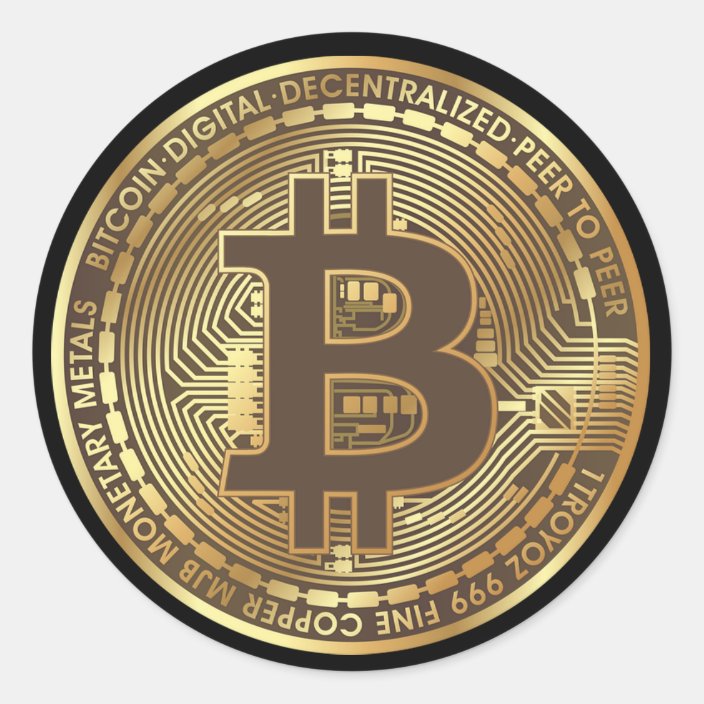 Gold Bitcoin Cryptocurrency Money Stickers | Zazzle.com