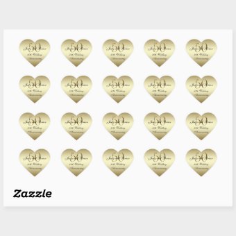 Gold Black 50th Wedding Anniversary Heart Sticker | Zazzle
