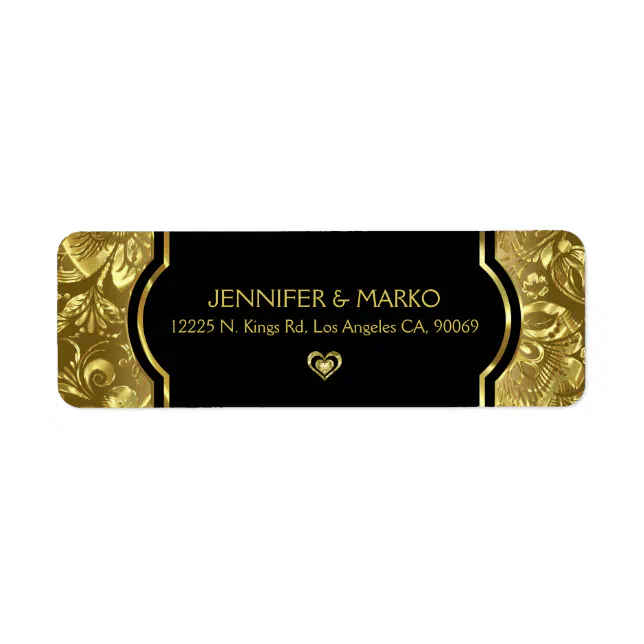 Gold & Black 50th Wedding Anniversary Wine Label | Zazzle