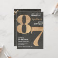 Gold Black 87th Birthday Invitation | Zazzle
