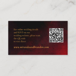 Gold Black and Red QR Code Wedding Enclosure Card | Zazzle