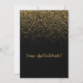 Gold Black Balloons Glitter New Year's Eve Party Invitation | Zazzle