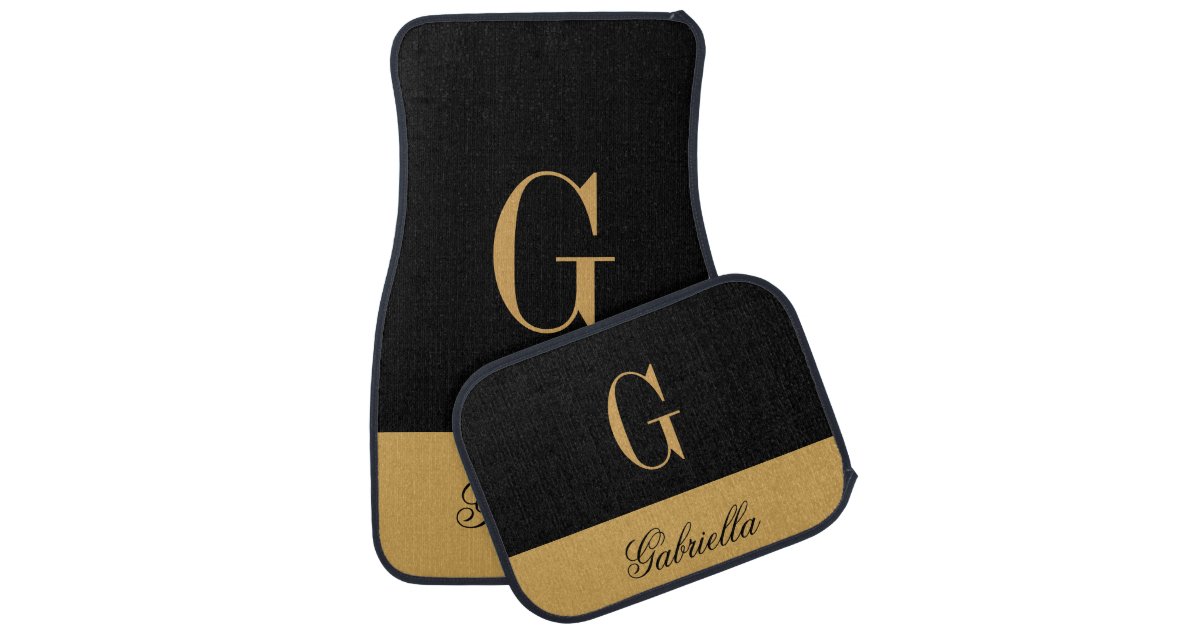 Gold Black Car Floor Mat | Zazzle