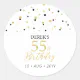 Gold & Black Confetti 55th Birthday Party Favor Classic Round Sticker ...