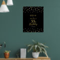 Gold & Black Confetti 55th Birthday Party Welcome Poster | Zazzle