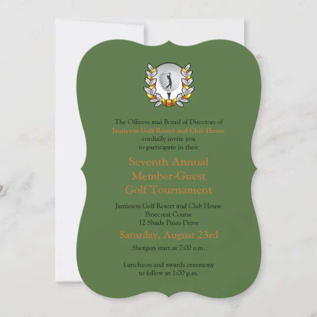 Gold Black Corporate Golf Tournament Invitation | Zazzle