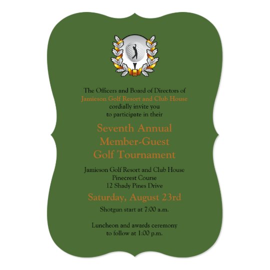 Gold Black Corporate Golf Tournament Invitation | Zazzle.com
