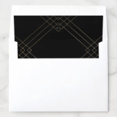 Gold Black Elegance Diamond Geo Deco Wedding Envelope Liner | Zazzle