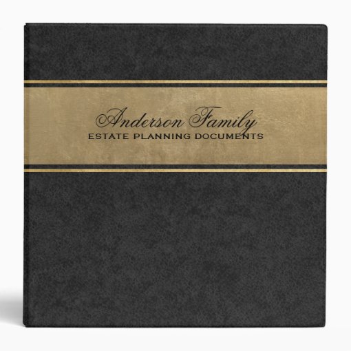 Gold Black Estate Planning Documents Binder | Zazzle