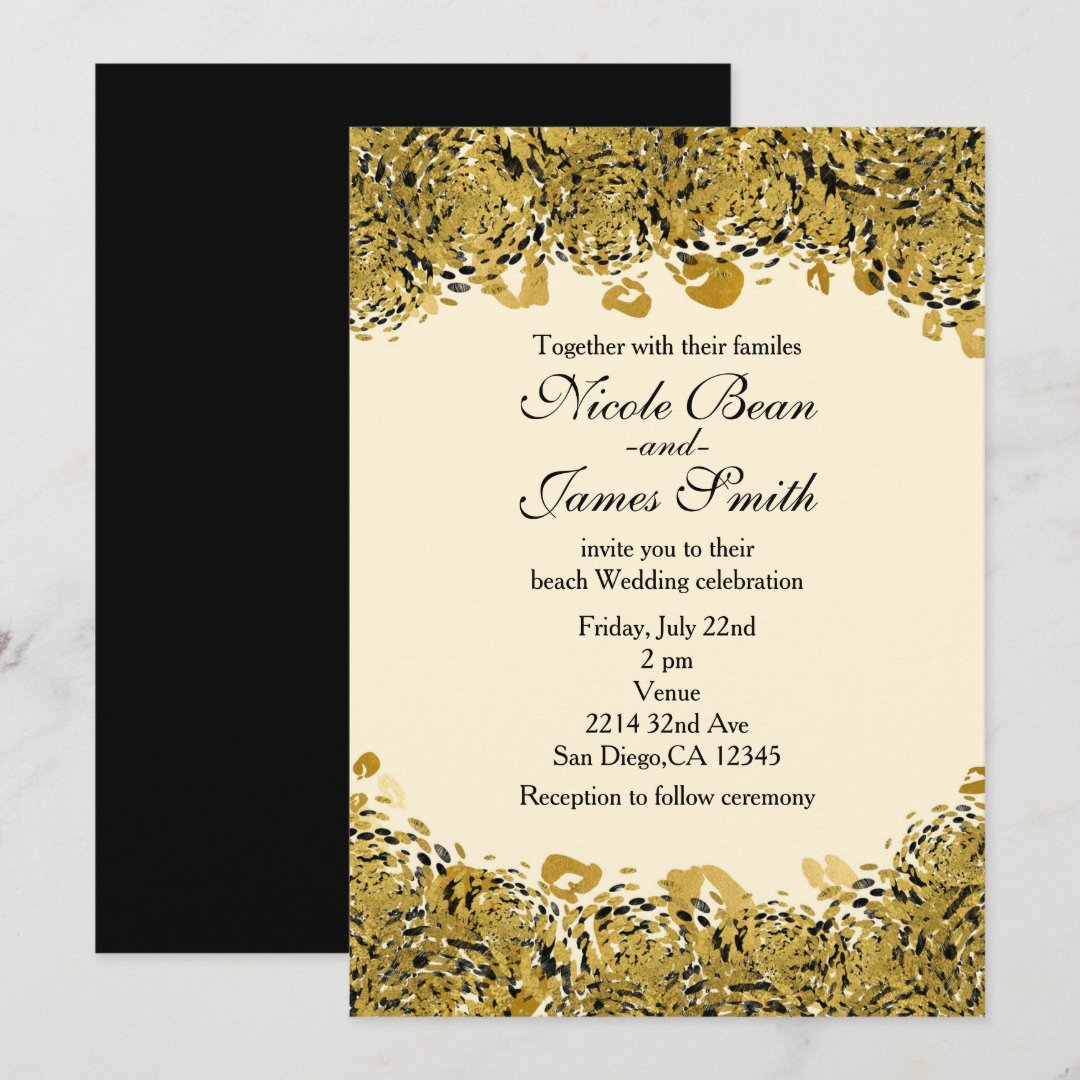 Gold & Black Exotic Jungle Cheetah Invitations | Zazzle