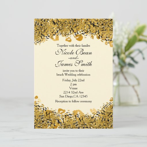 Gold & Black Exotic Jungle Cheetah Invitations | Zazzle