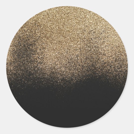 Gold Black Glitter Custom Trendy Classic Round Sticker | Zazzle.com