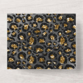 Gold Black Glitter Glam Leopard All In One Invitation | Zazzle