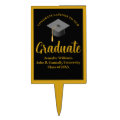 Gold Black Graduation Congratulations Graduate Cake Topper | Zazzle
