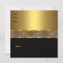 Gold Black Leopard Invite 50th Birthday Party | Zazzle