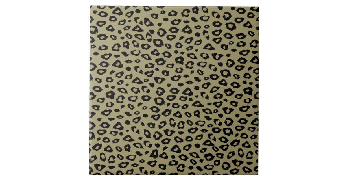 Gold Black Leopard Print Ceramic Tile | Zazzle