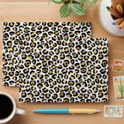 Gold Black Leopard Print Envelope | Zazzle