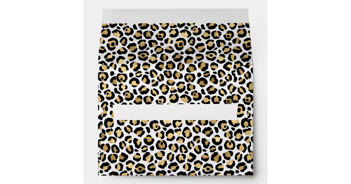 Gold Black Leopard Print Envelope | Zazzle