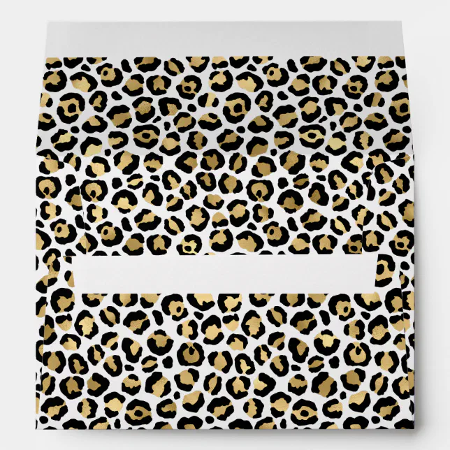 Gold Black Leopard Print Envelope | Zazzle