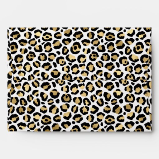 Gold Black Leopard Print Envelope | Zazzle