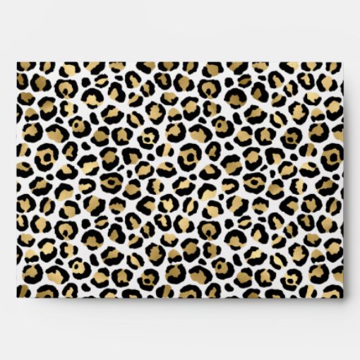 Gold Black Leopard Print Envelope | Zazzle