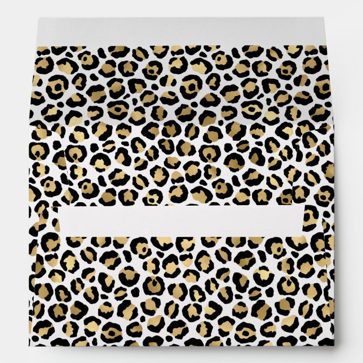 Gold Black Leopard Print Envelope | Zazzle