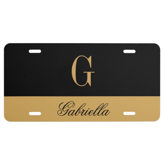 Gold Black License Plate | Zazzle.com