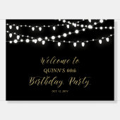 Gold & Black Lights Birthday Party Welcome Sign | Zazzle