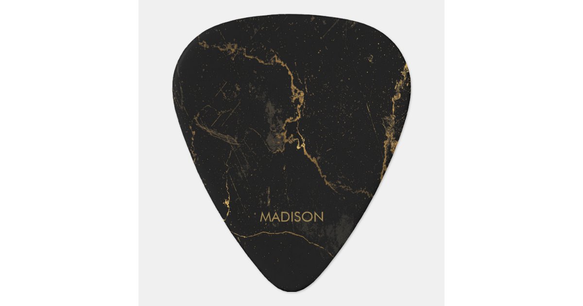 Gold Black Marble Guitar Pick | Zazzle