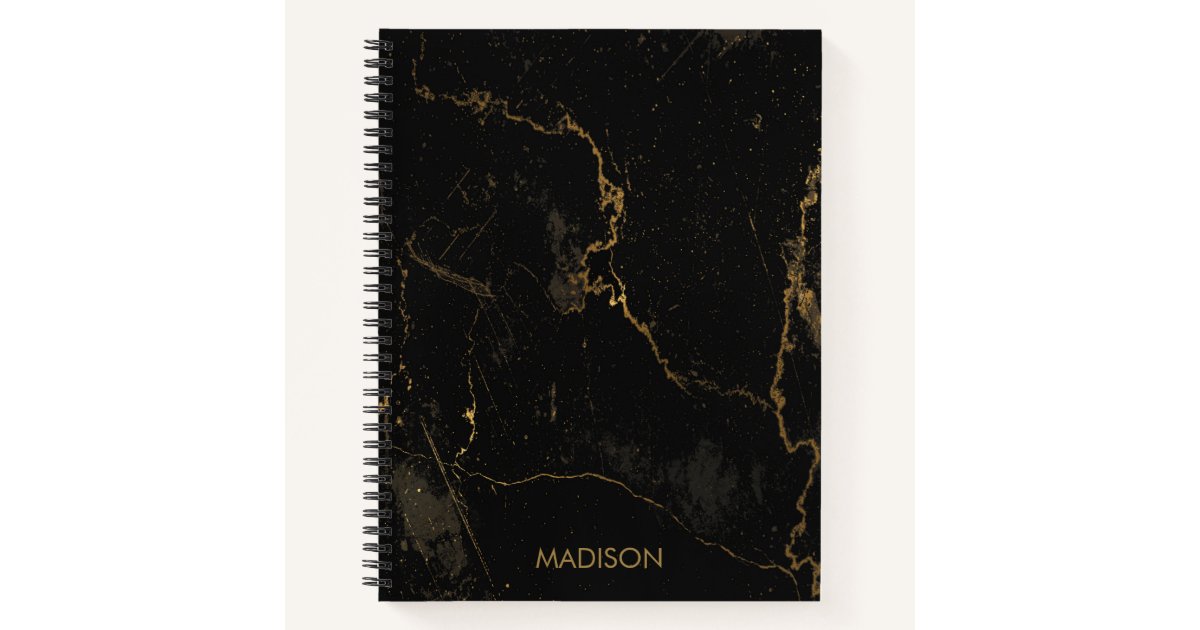 Gold Black Marble Notebook | Zazzle