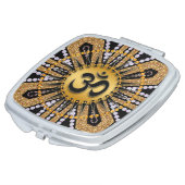Gold Black Om Meditation Mandala Compact Mirror | Zazzle
