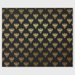 Gold Black Peacock Feathers Elegant Classic Wrapping Paper | Zazzle