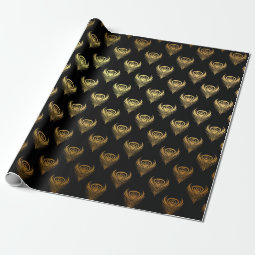 Gold Black Peacock Feathers Elegant Classic Wrapping Paper | Zazzle