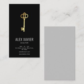 gold black realtor business card | Zazzle
