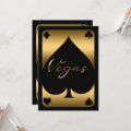 Gold & Black Spade Casino Las Vegas 21st Birthday Invitation | Zazzle