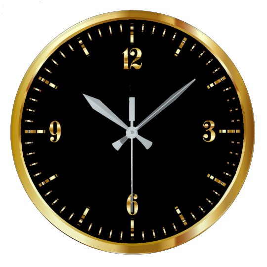 Gold & Black Wall Clock | Zazzle.com