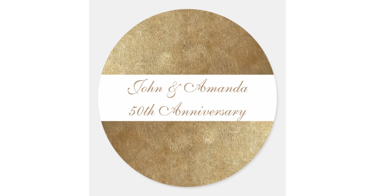Gold Blends Personalized 50th Anniversary Stickers | Zazzle