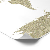 gold bling glitter world map abstract art poster | Zazzle