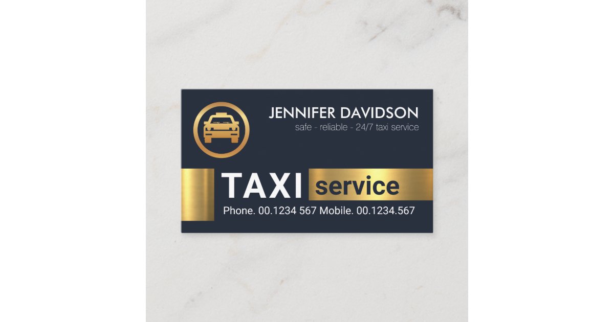 Gold Blocks Taxi Driver Cab Transport Business Card | Zazzle
