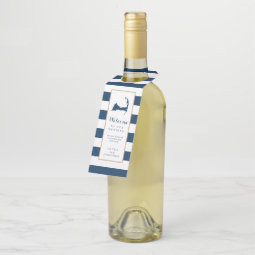 Gold Blue Stripes Cape Cod Wedding Favor Hanger | Zazzle