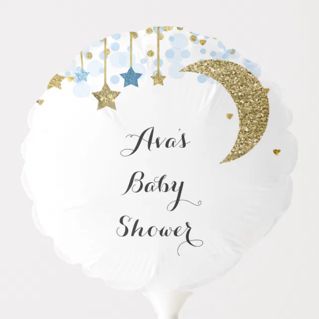 Gold Blue twinkle twinkle Watercolor Balloons | Zazzle